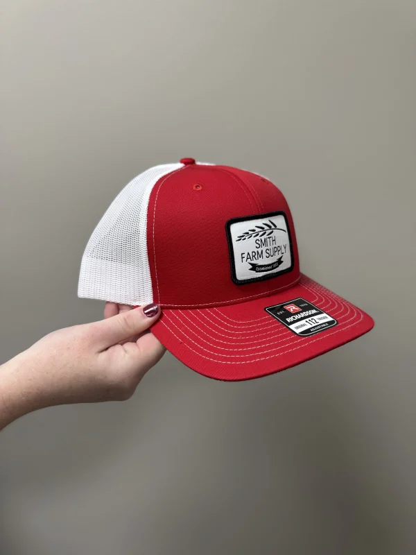 SFS Logo Patch Hat - Red - Smith Farm Supply